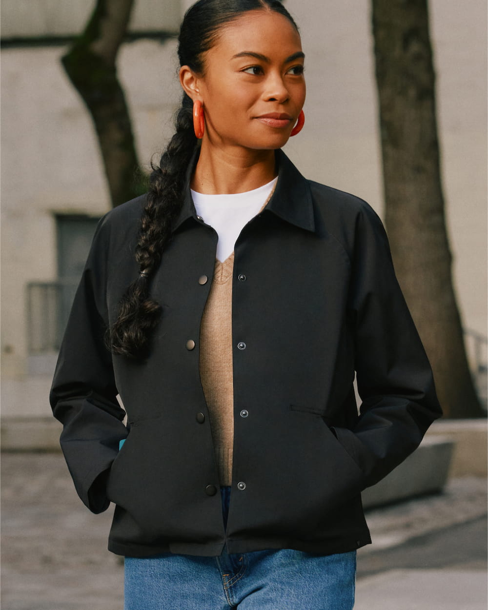 Men's Westerly Coach Jacket - Black | Vessi Footwear Canada 🇨🇦